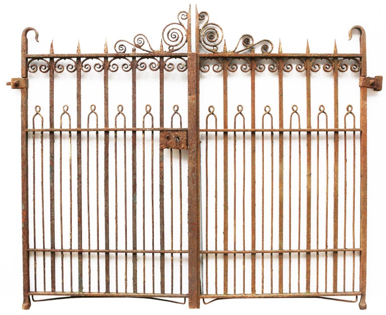 Antique Pair of Wrought Iron Pedestrian Gates at 1stDibs