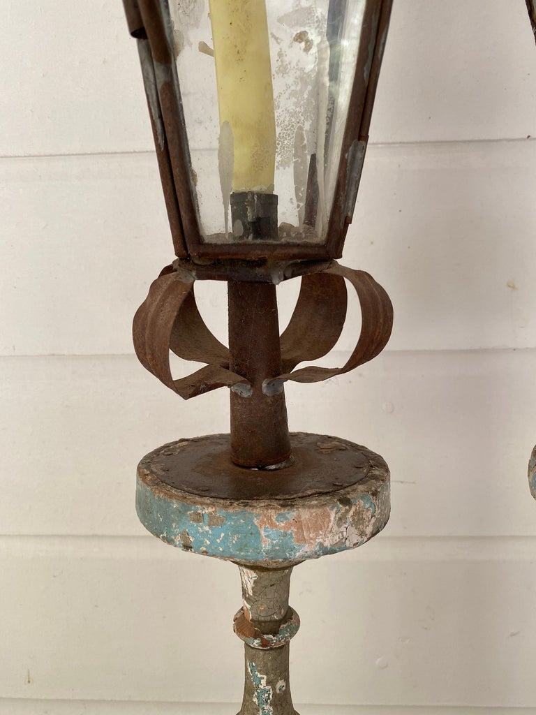 Antique Pair of XVIII Century Italian Lanterns For Sale at 1stDibs