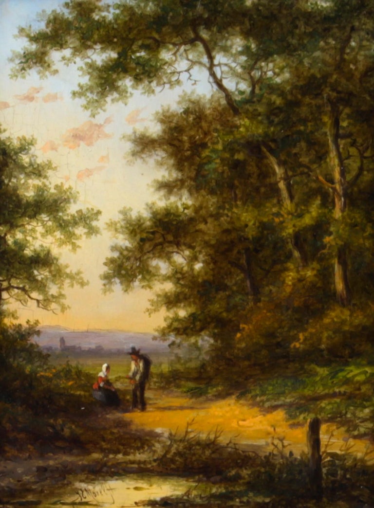 Antique Pair Oil on Board Paintings by Jan Evert Morel, 18th C For Sale ...
