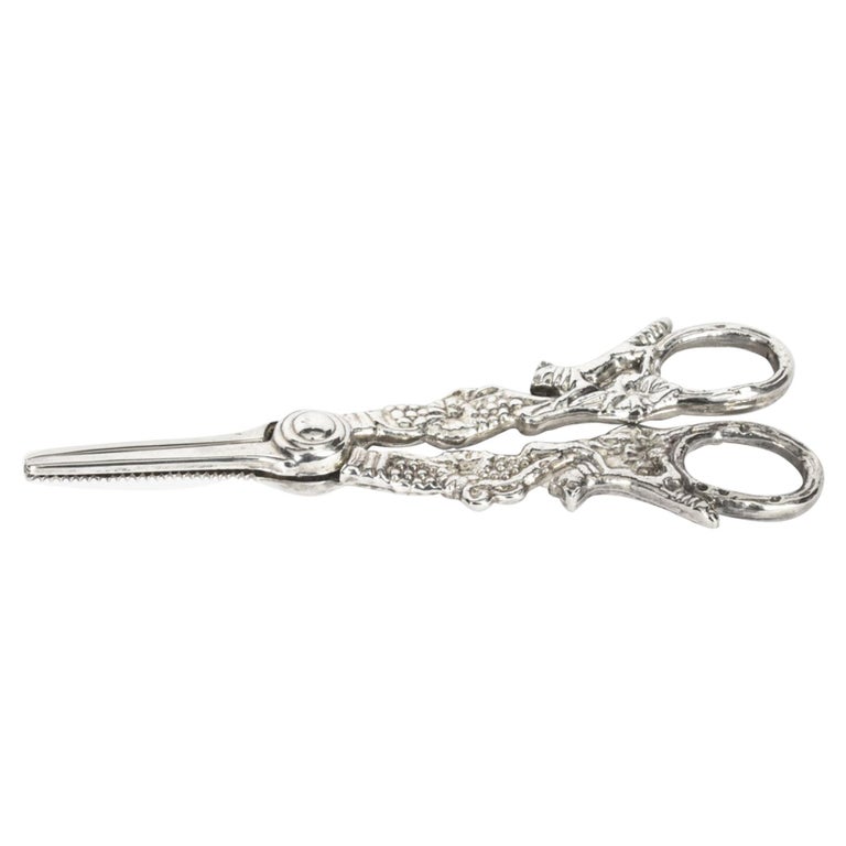 Antique Pair Silver Plate Grape Scissors, 19th Century at 1stDibs