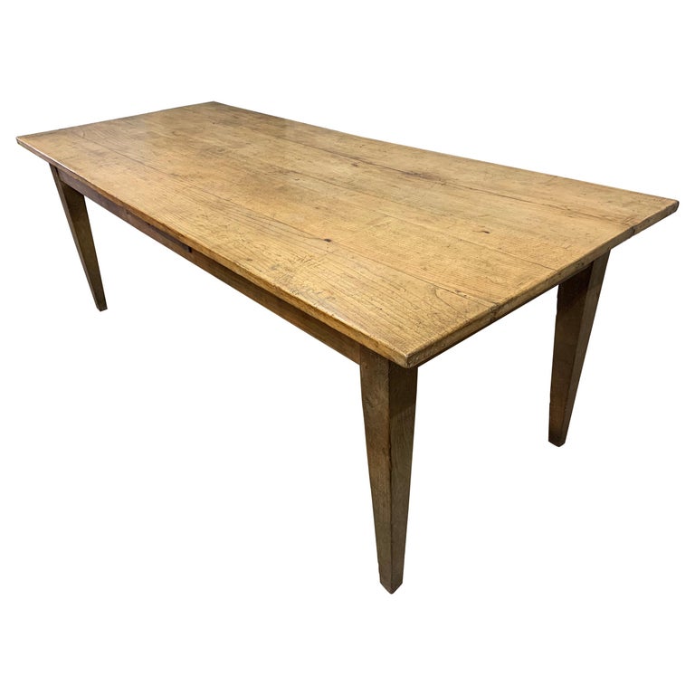 Antique Pale Ash Farmhouse Table at 1stDibs