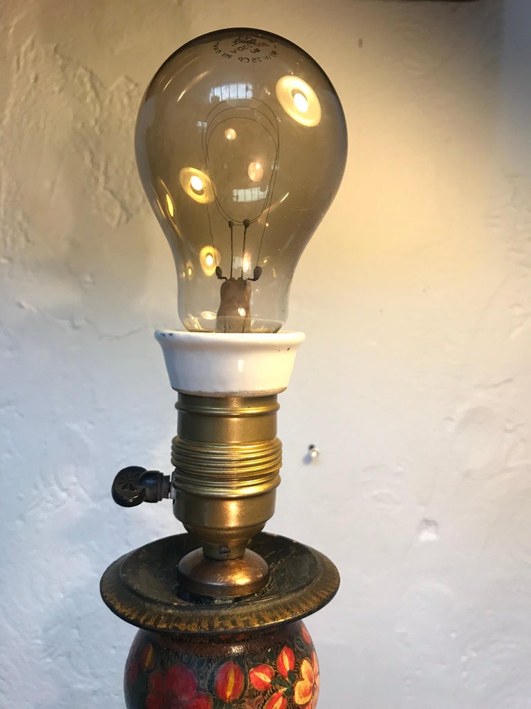 Antique Papier-mâché Gypsy Table Lamp at 1stDibs