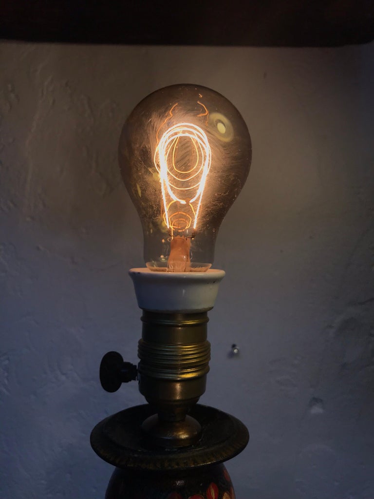 Antique Papier-mâché Gypsy Table Lamp at 1stDibs