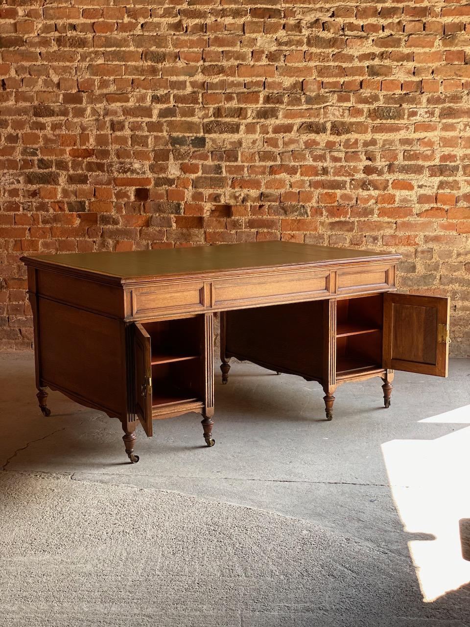 Antique Partners Desk Oak 19th Century Victorian, circa 1850 at 1stDibs ...