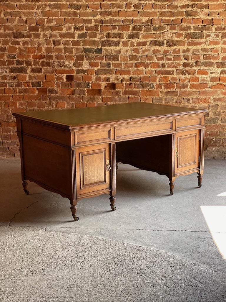 Antique Partners Desk Oak 19th Century Victorian, circa 1850 at 1stDibs ...