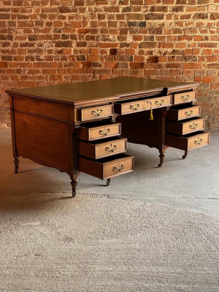 Antique Partners Desk Oak 19th Century Victorian, circa 1850 at 1stDibs ...