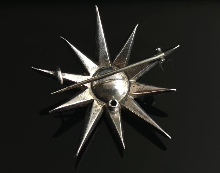 Antique Paste Star Brooch, Sterling Silver, Victorian at 1stDibs