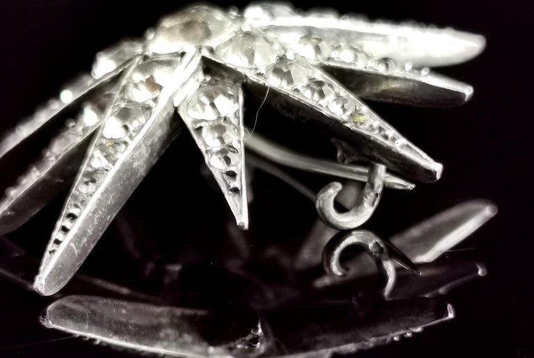 Antique Paste Star Brooch, Sterling Silver, Victorian at 1stDibs