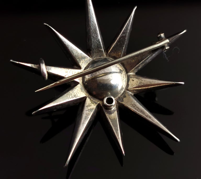 Antique Paste Star Brooch, Sterling Silver, Victorian at 1stDibs