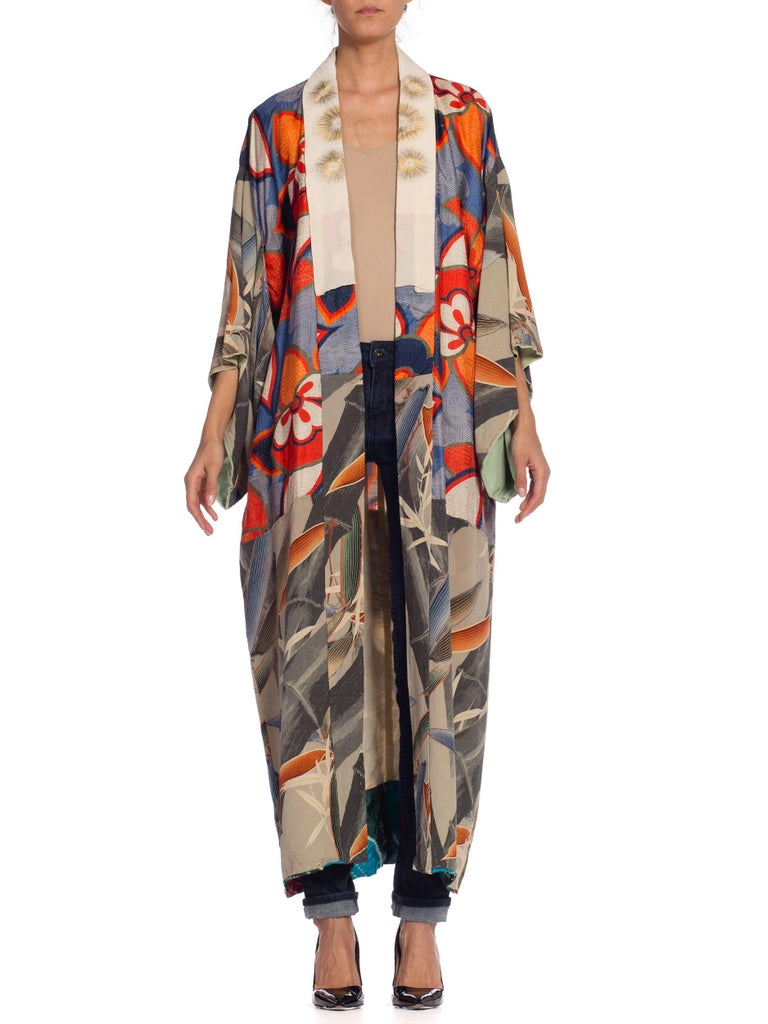 Antique Patchwork Kimono with Gold and Silver Metallic Embroidery at ...