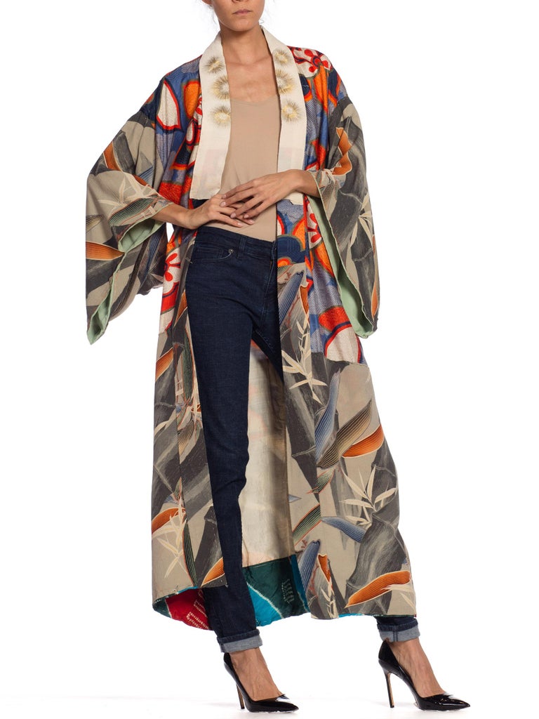 Antique Patchwork Kimono with Gold and Silver Metallic Embroidery at ...