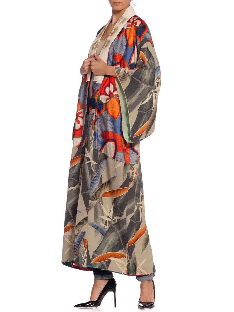 Antique Patchwork Kimono with Gold and Silver Metallic Embroidery at ...