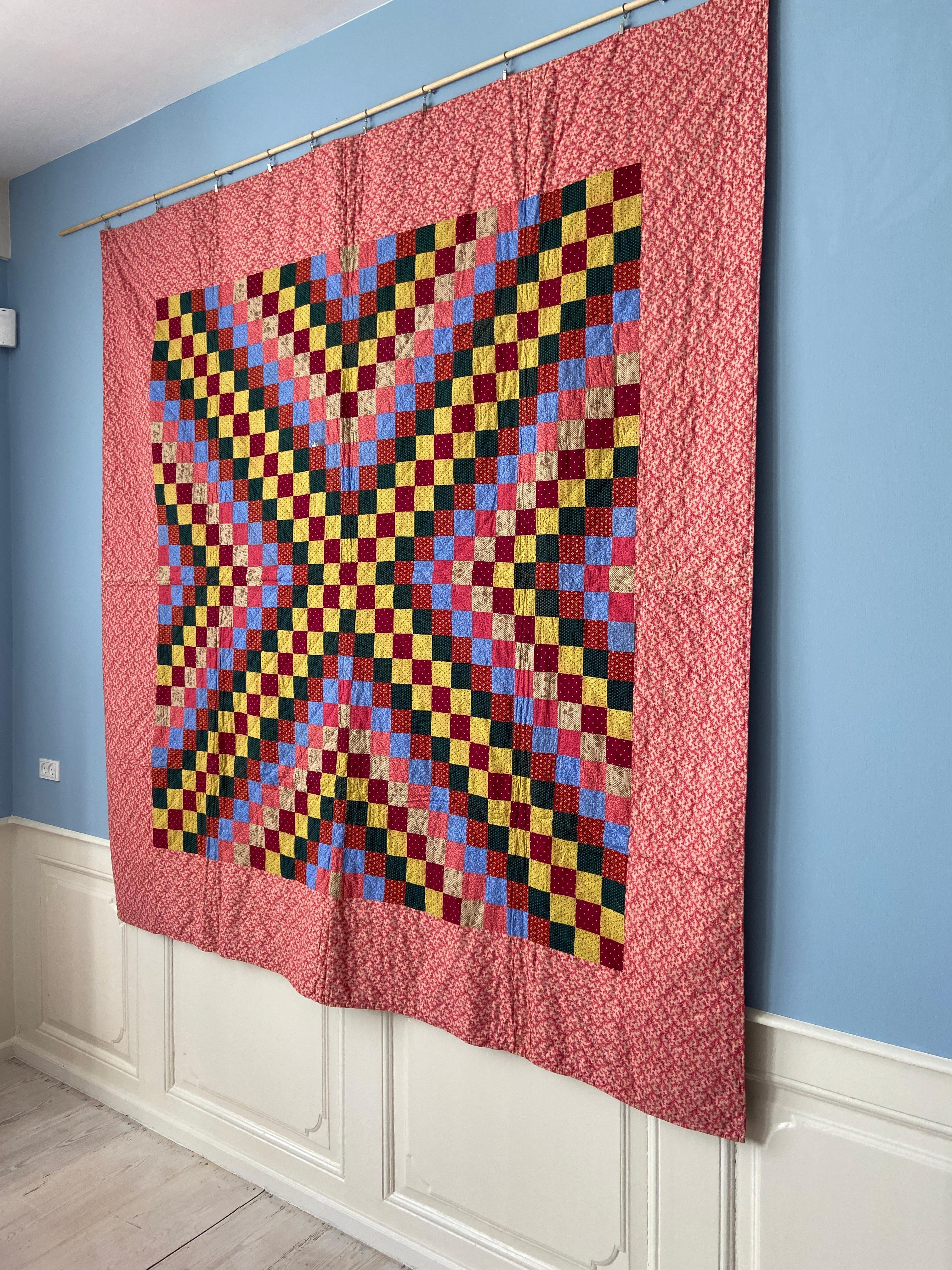 Antique Patchwork “Philadelphia Pavement Variation” Cotton Quilt, USA ...