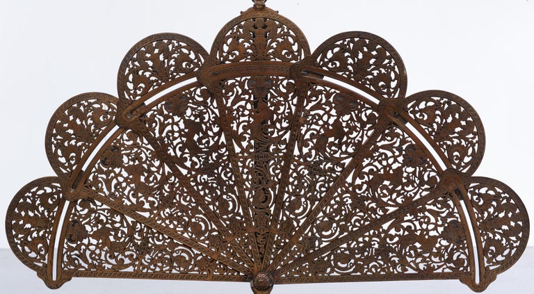 Antique Peacock Fan Fireplace Screen France 1870s For Sale at 1stDibs