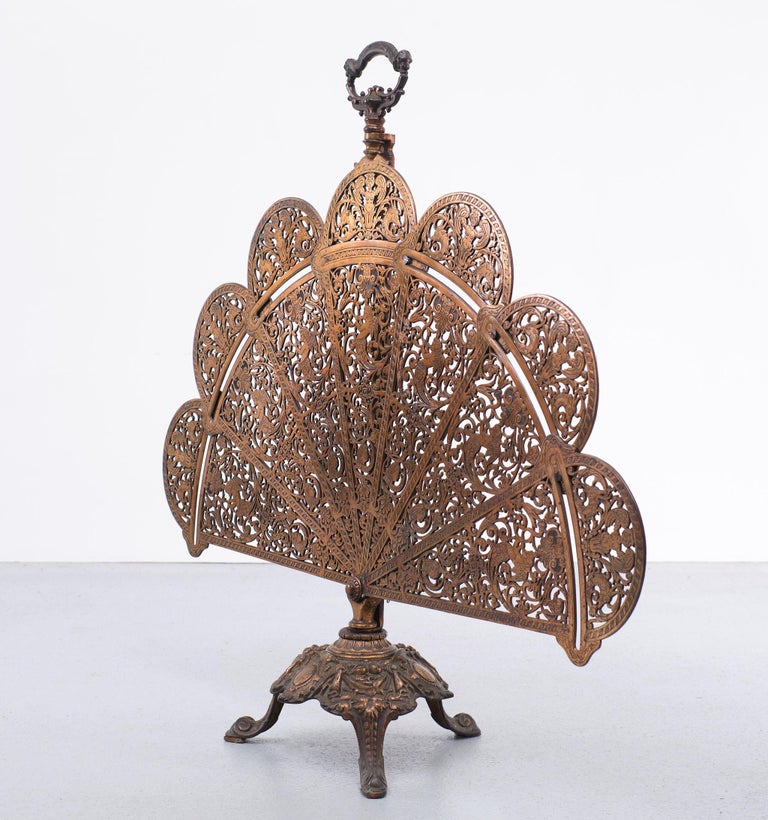 Antique Peacock Fan Fireplace Screen France 1870s For Sale at 1stDibs
