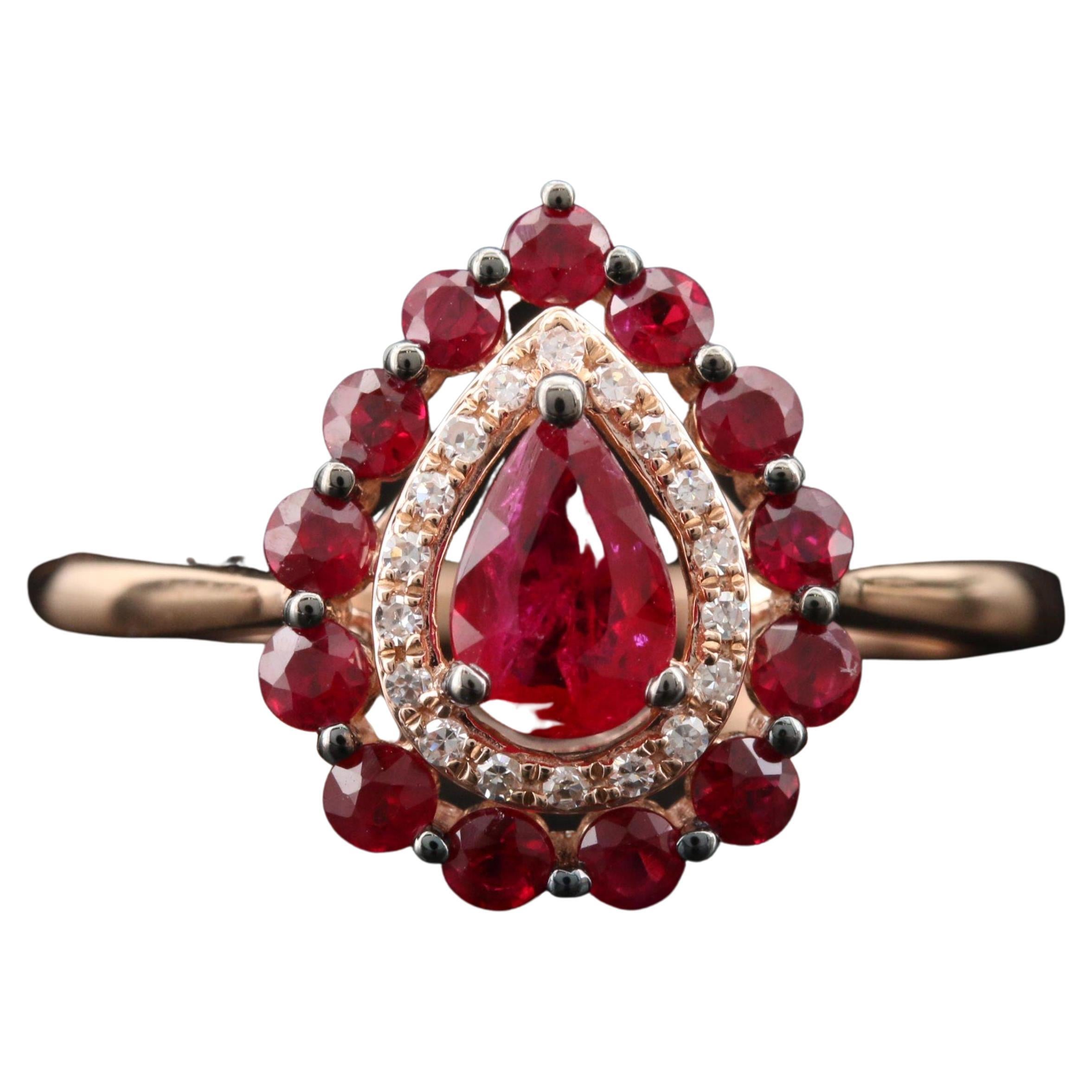 Victorian Burmese Ruby Rose Cut Diamond Gold Cluster Ring at 1stDibs ...