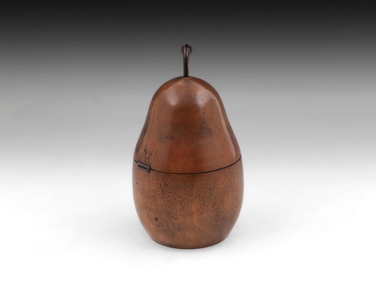 Antique Pear Fruit Treen Tea Caddy For Sale at 1stDibs