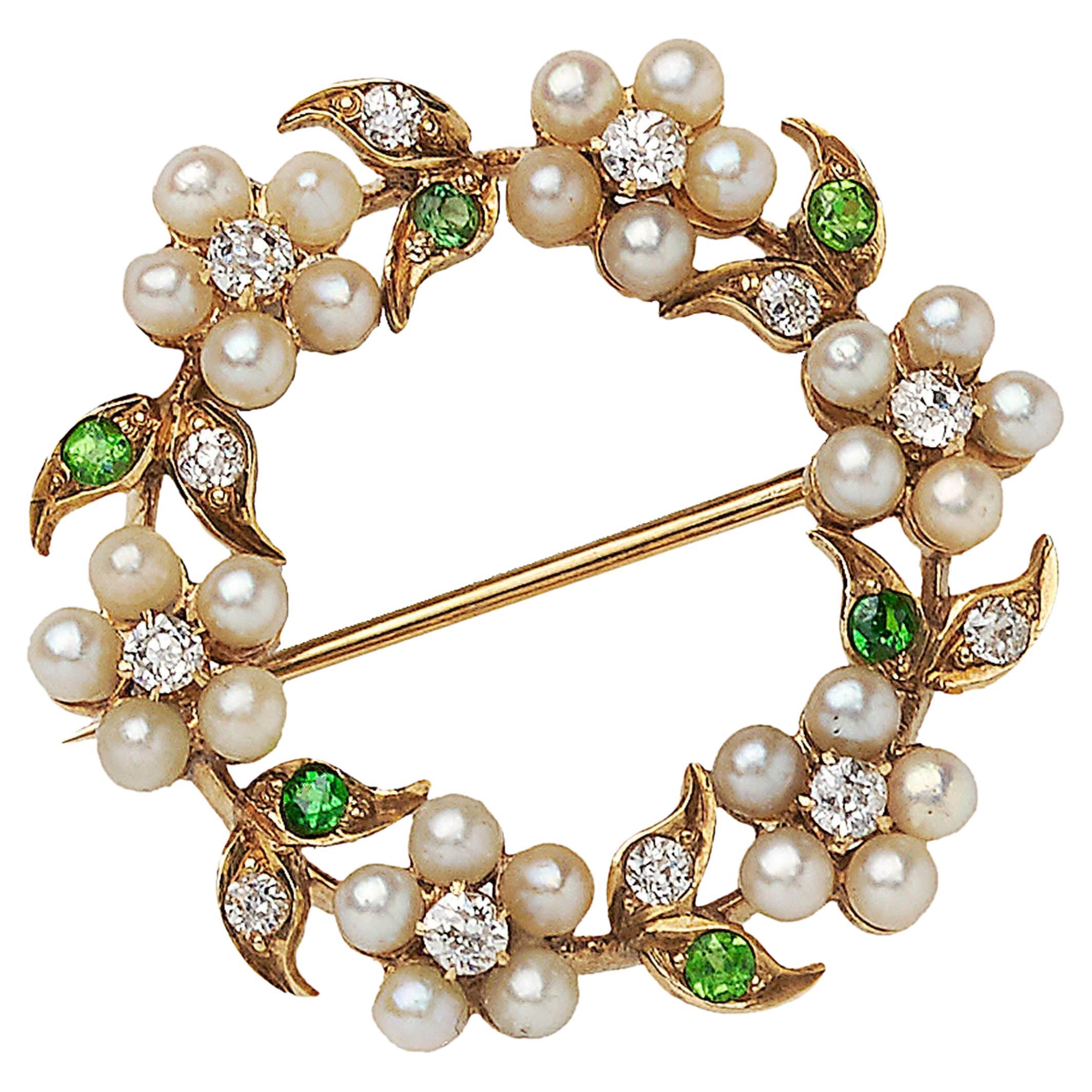 Boucheron Paris Pearl and Diamond Brooch, French, circa 1920 at 1stDibs