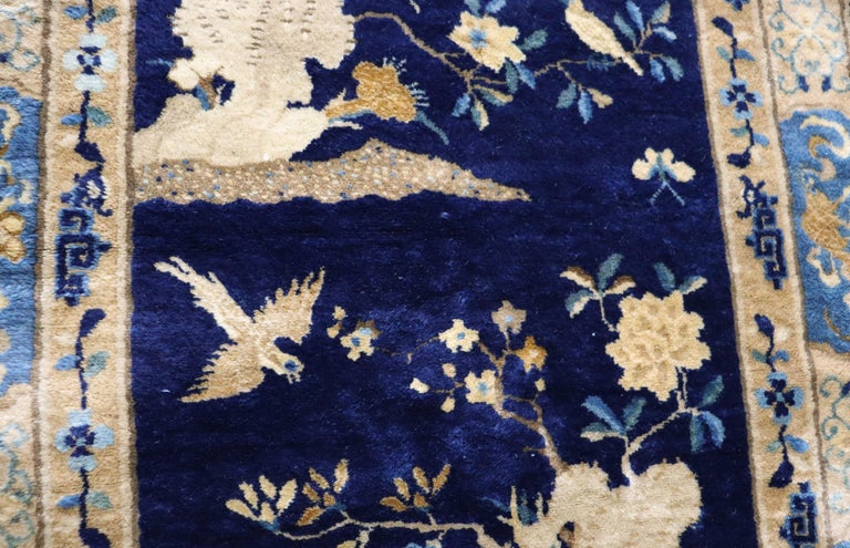 Antique Peking Art Deco Chinese Rug, Animal Birds, 3'7" x 6'10" For ...