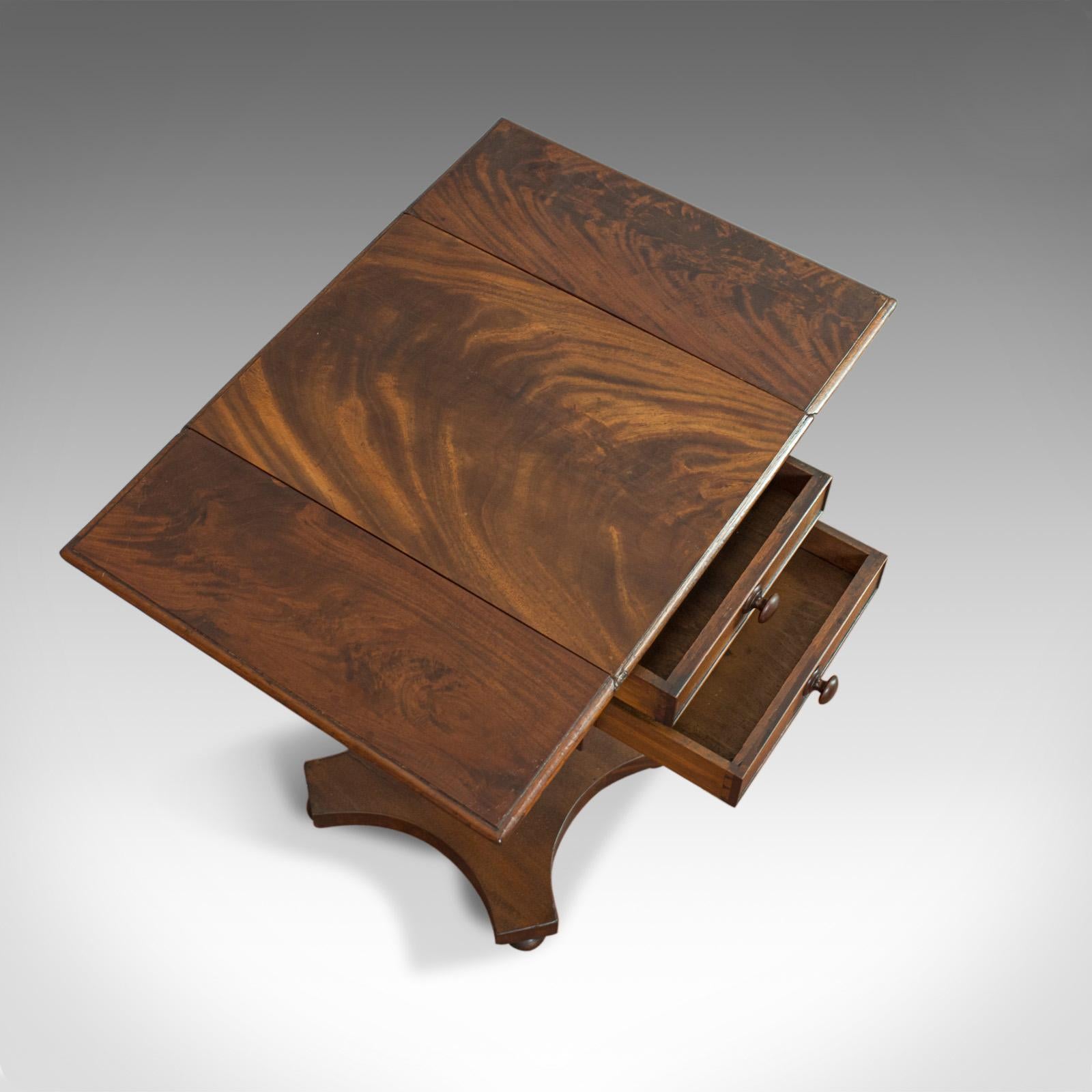 Antique Pembroke Work Table, English, Victorian, Flame Mahogany, Drop ...