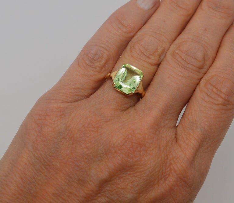Antique Peridot Yellow Gold Ring at 1stDibs | antique peridot ring ...