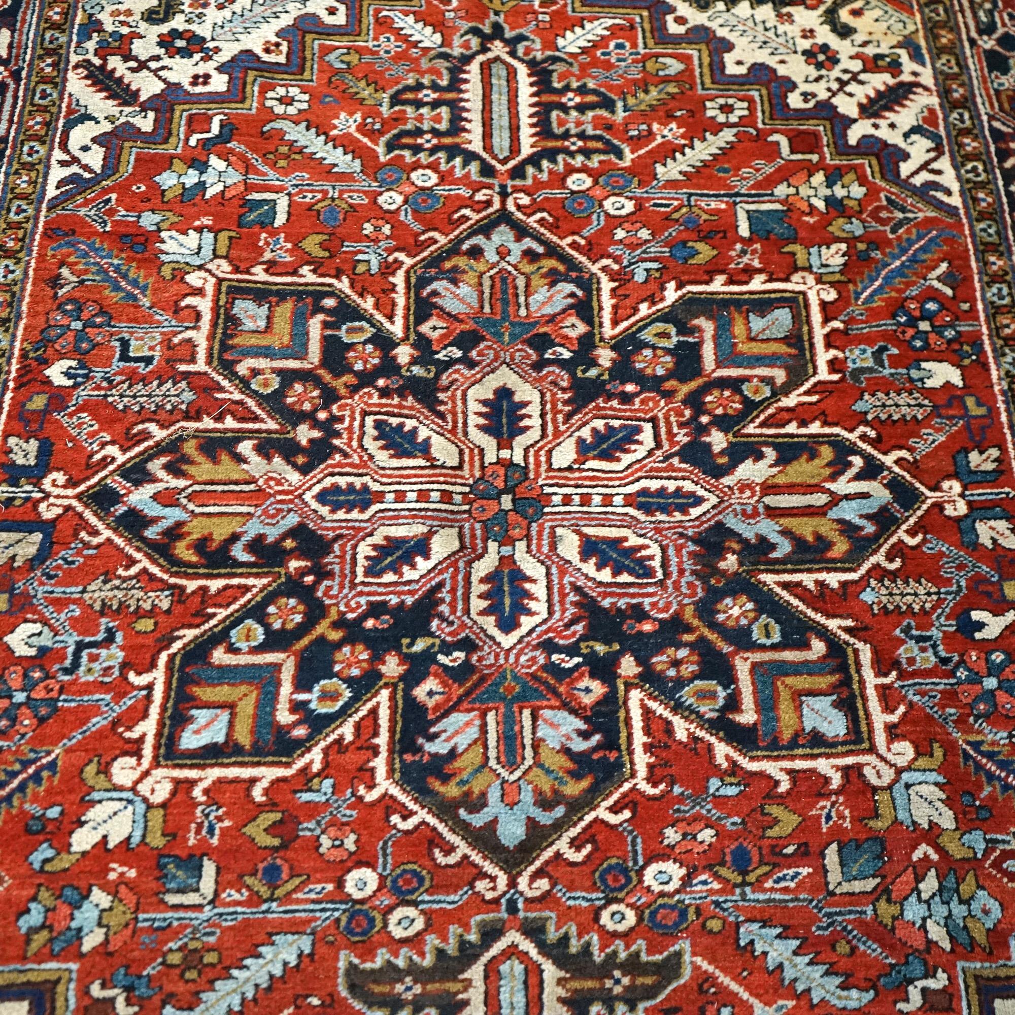 Antique Persian 6'x9' Heriz Oriental Wool Rug C1930 For Sale at 1stDibs