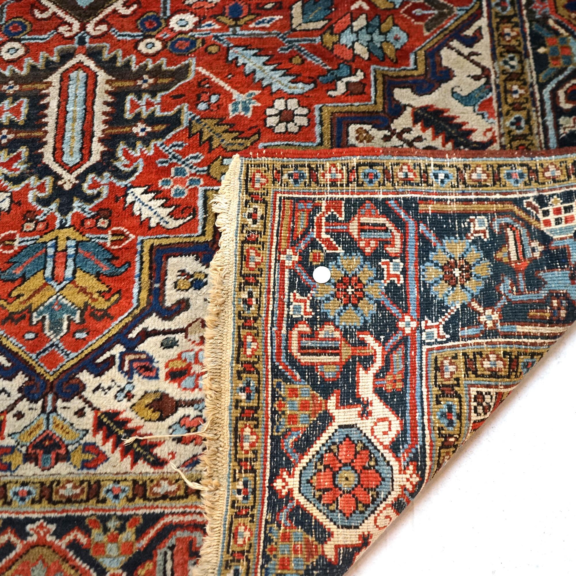 Antique Persian 6'x9' Heriz Oriental Wool Rug C1930 For Sale at 1stDibs