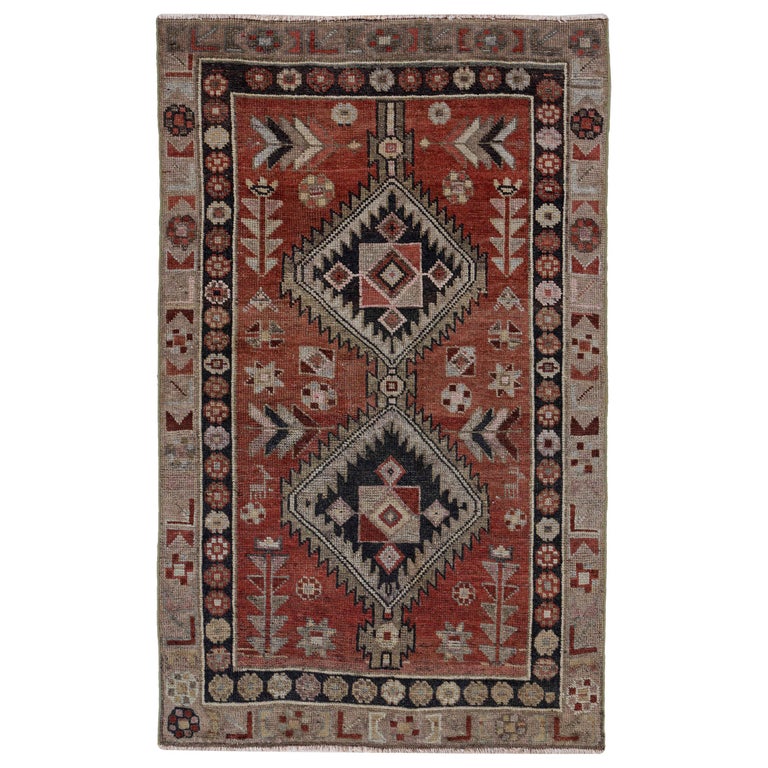 Antique Persian Area Rug Azerbaijan Design For Sale at 1stDibs