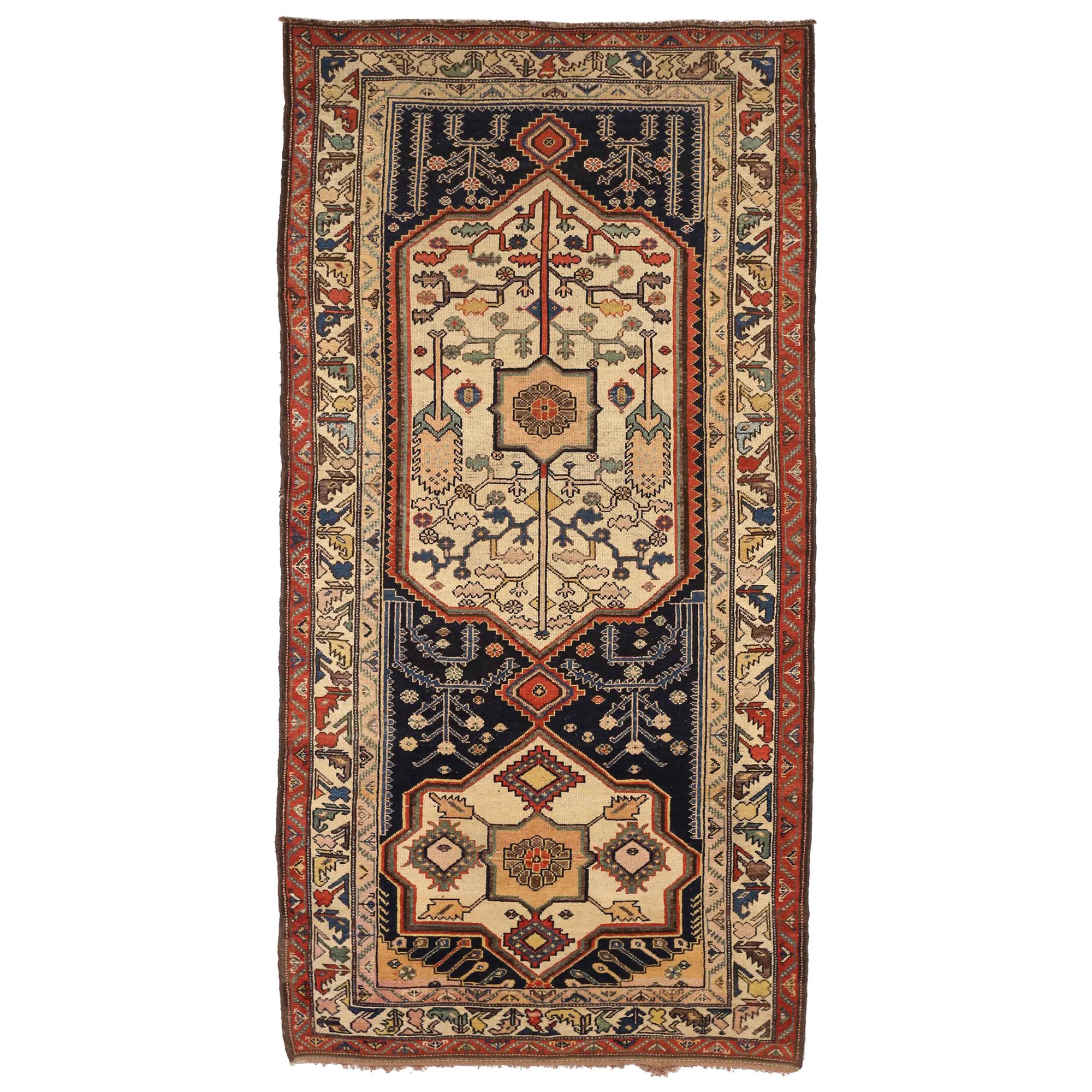 Antique Persian Area Rug Bakhtiar Design For Sale at 1stDibs