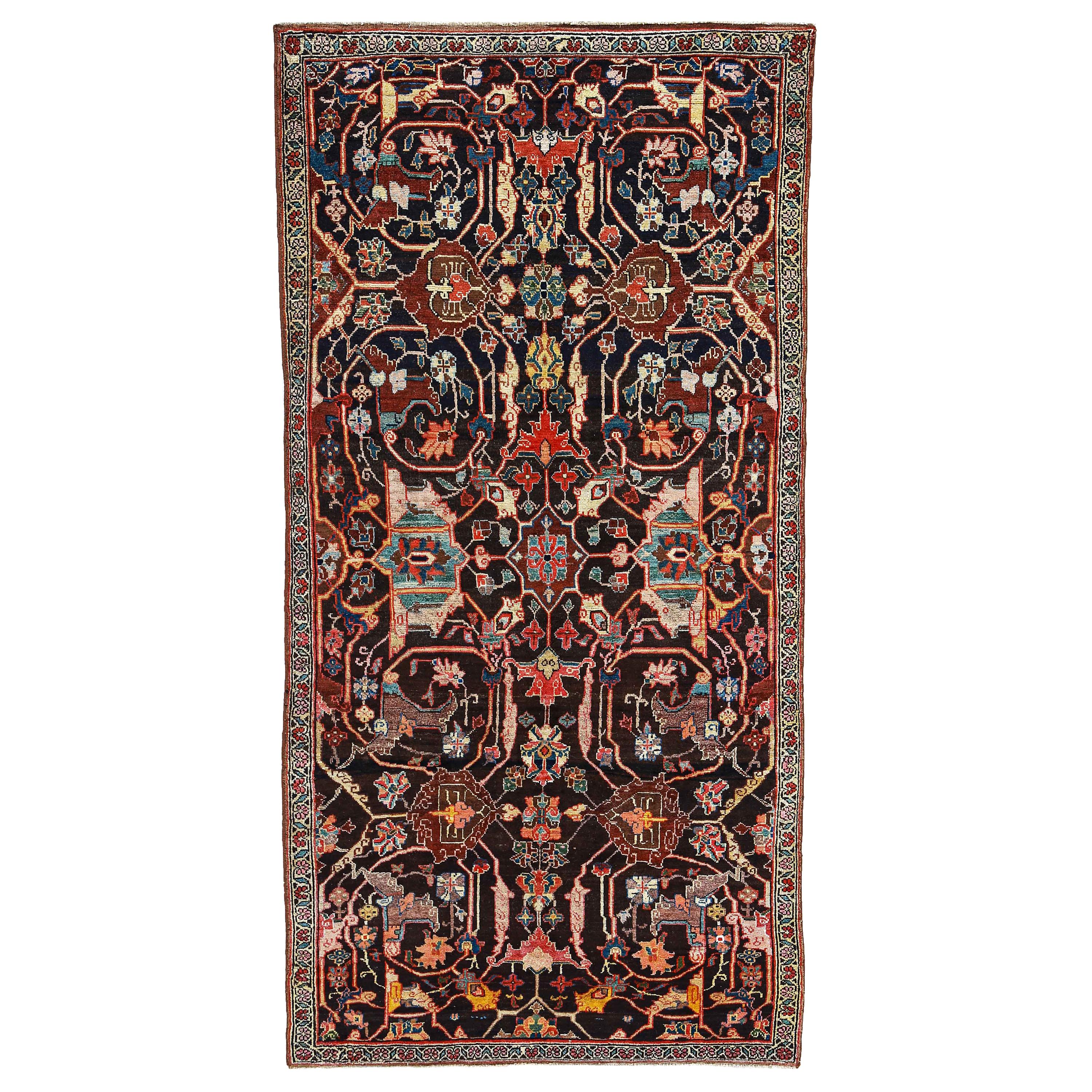 Antique Persian Area Rug Bijar Design For Sale at 1stDibs