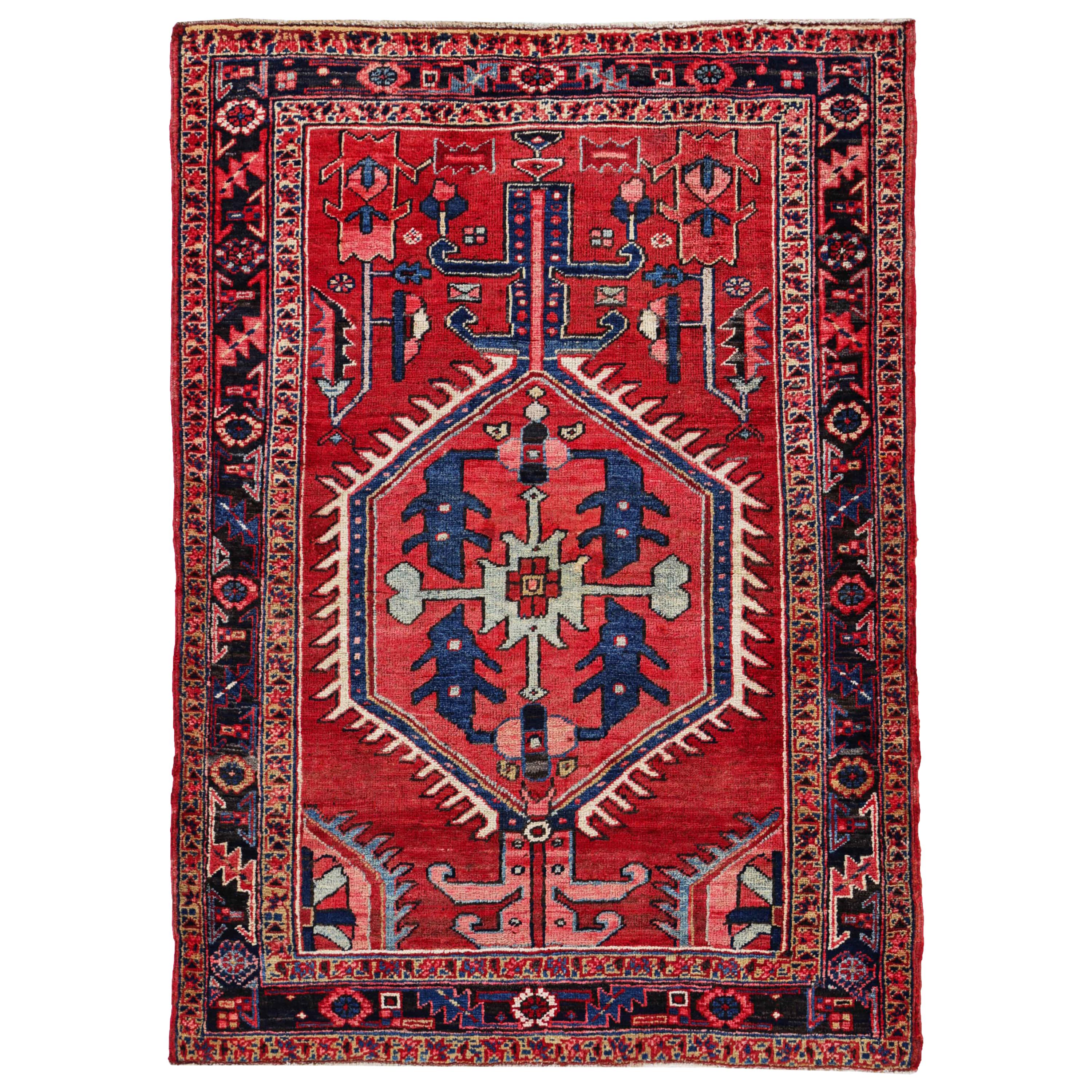 Antique Persian Area Rug Heriz Design at 1stDibs