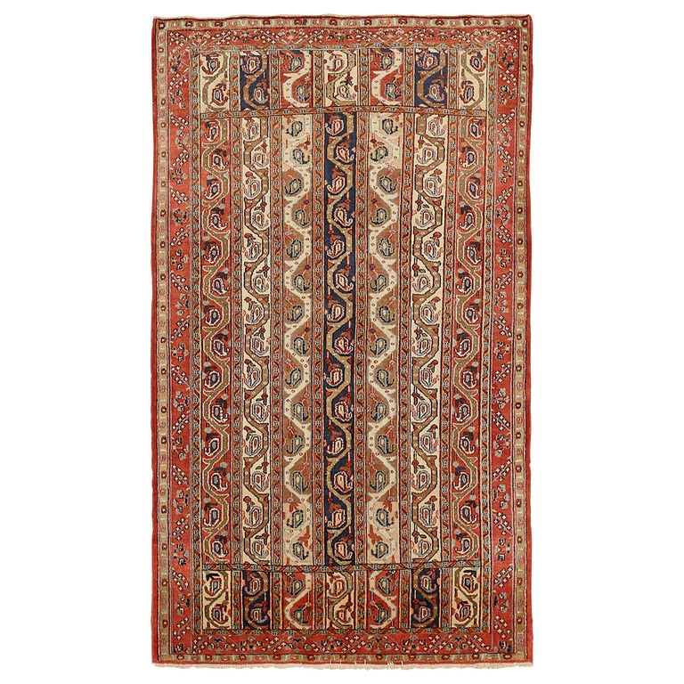 Antique Persian Area Rug Qom Design For Sale at 1stDibs