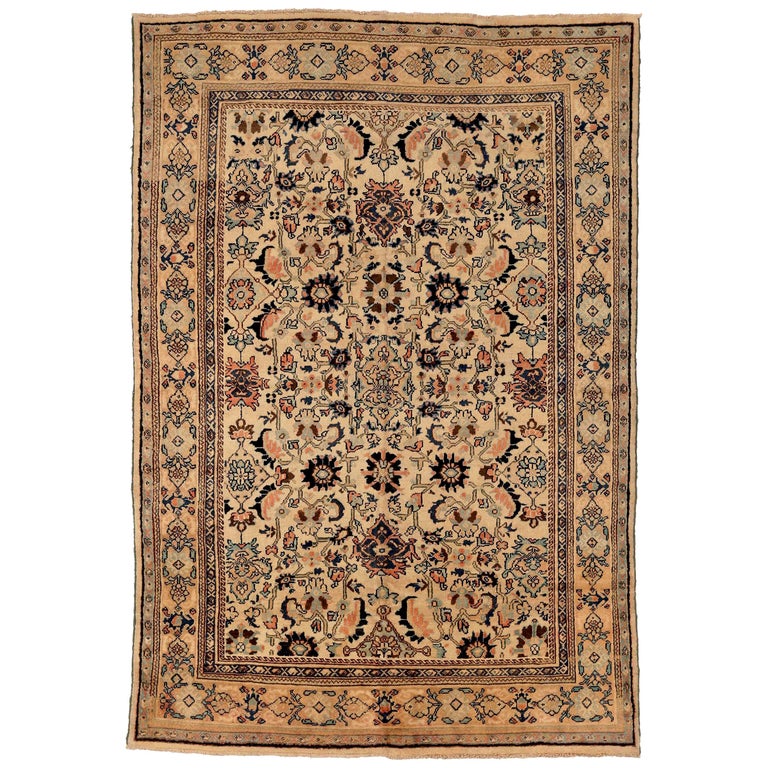 Antique Persian Area Rug Sultanabad Design For Sale at 1stDibs