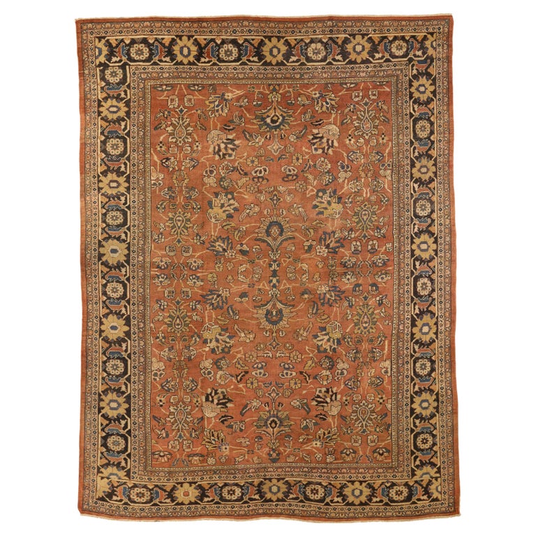 Antique Persian Area Rug Sultanabad Design For Sale at 1stDibs
