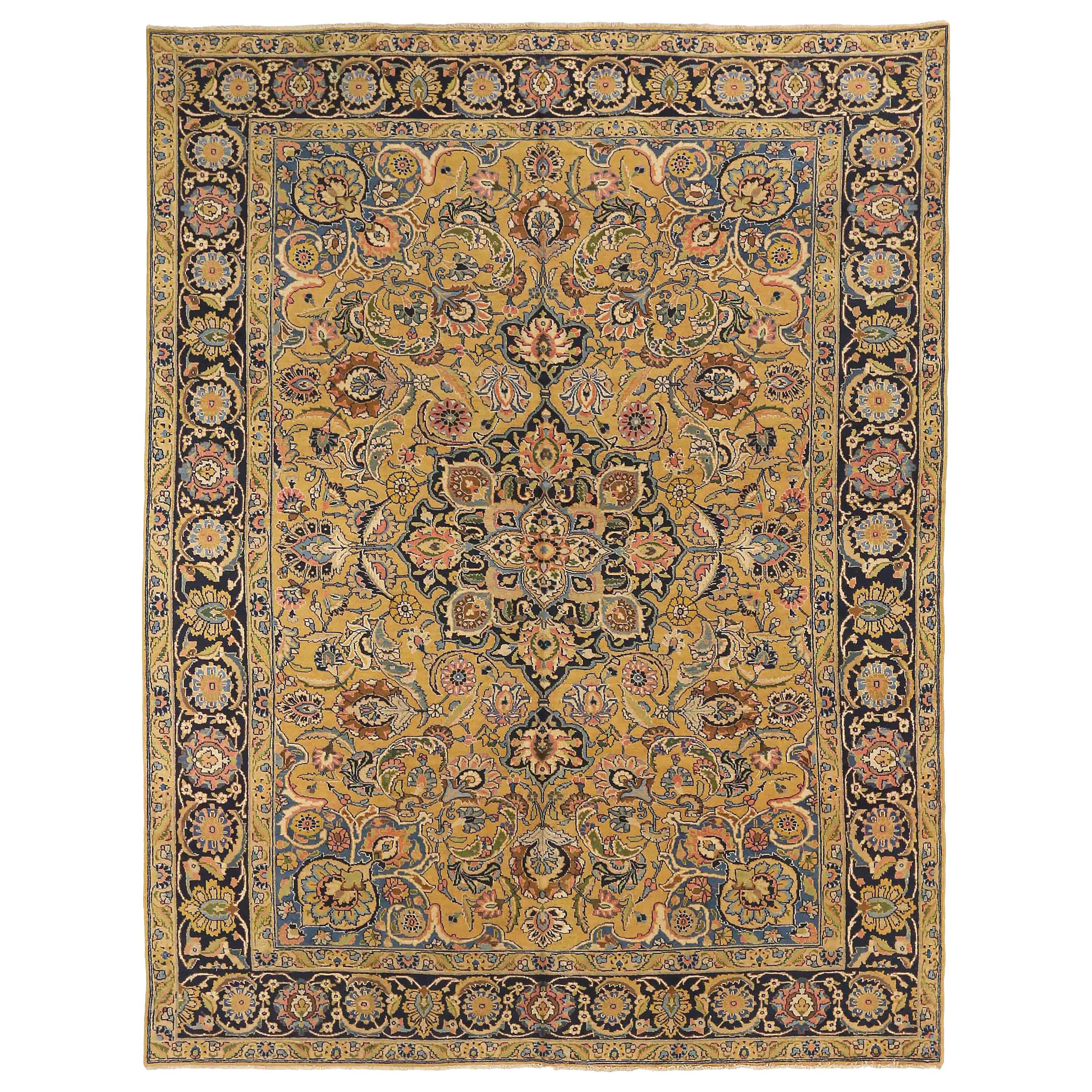 Antique Persian Area Rug Tabriz Design For Sale at 1stDibs