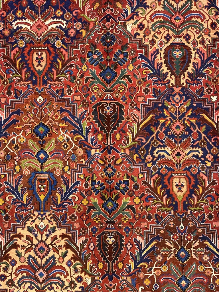 Antique Persian Bakhtiari Garden Design 10' 8" x 13' For Sale at 1stDibs