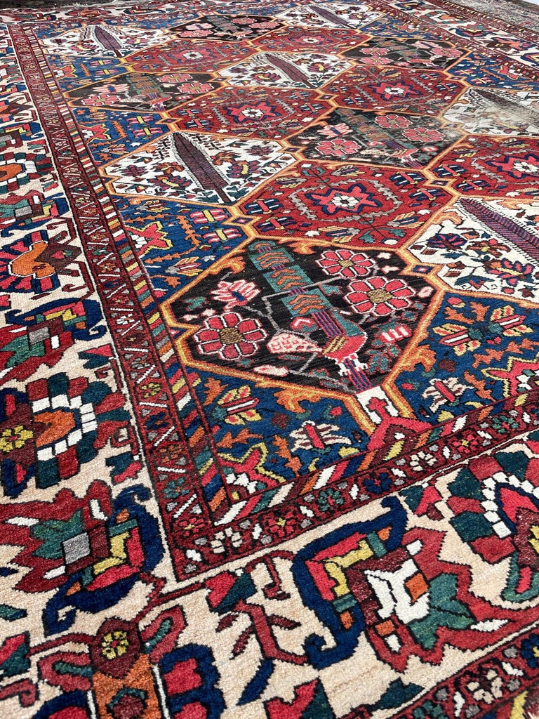 Antique Persian Bakhtiari Rug in Diamond Garden Design, c.1930's For ...