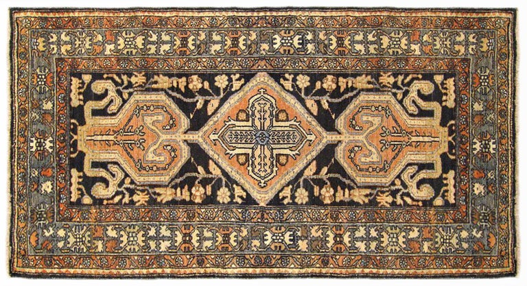 Antique Persian Baktiari Oriental Rug, in Small Size, w/ Central ...