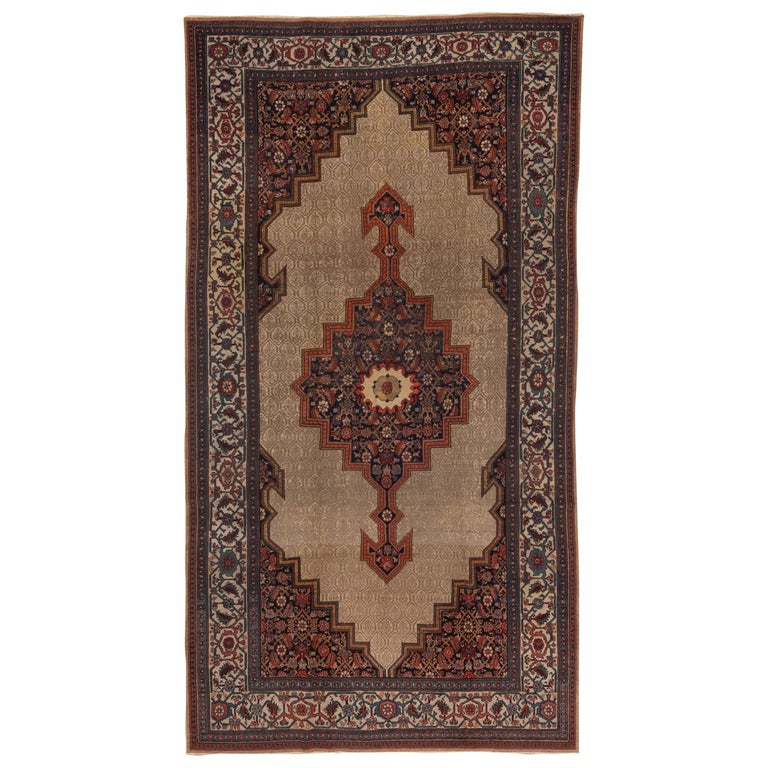 Antique Persian Camel Hamadan Long Rug, Circa 120s For Sale at 1stDibs