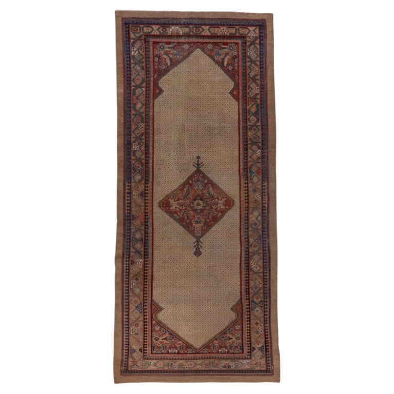 Antique Persian Camel Hamadan Long Rug, circa 1910s For Sale at 1stDibs