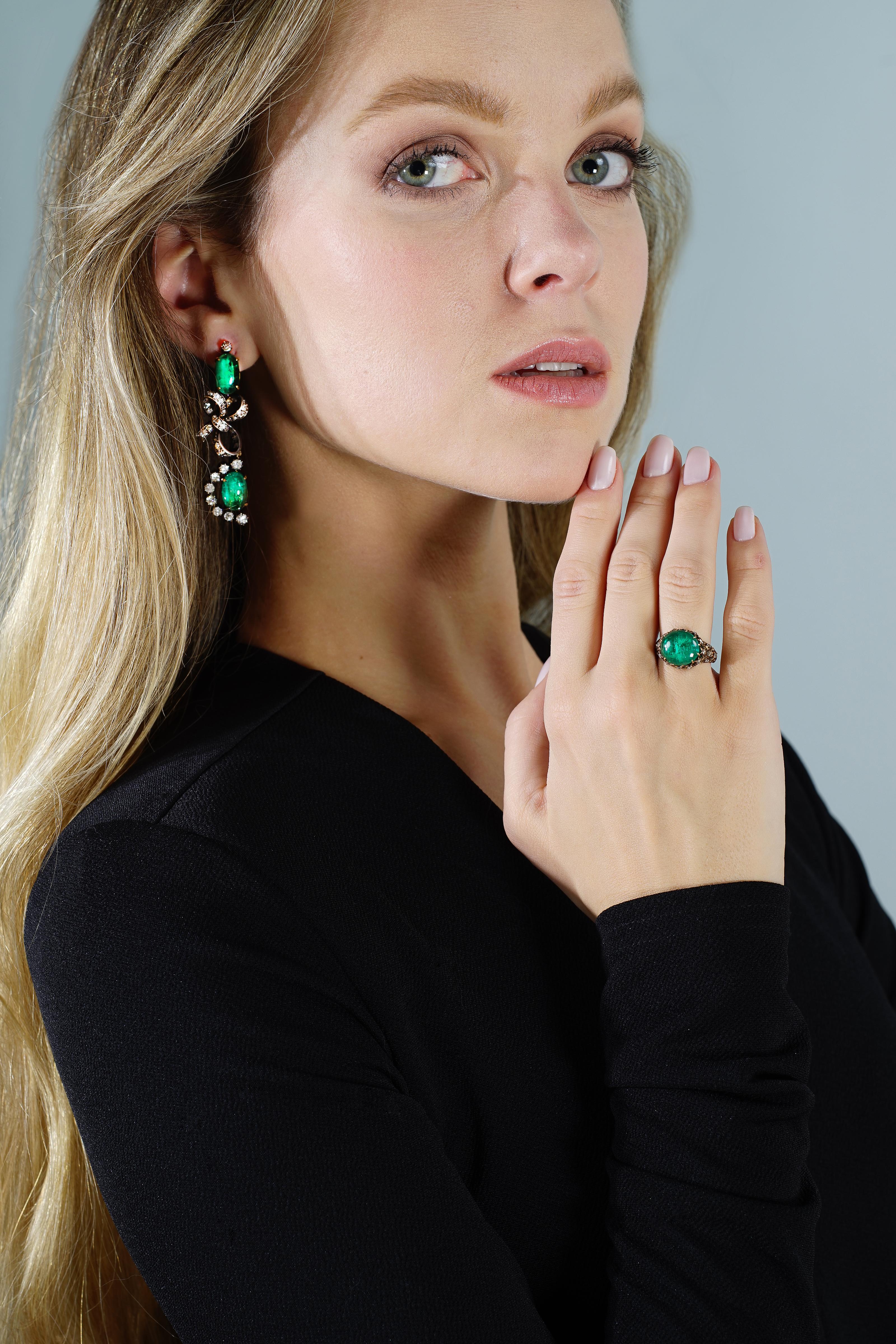 Antique Persian Emerald Diamond Gold Ring at 1stDibs | antique persian ...