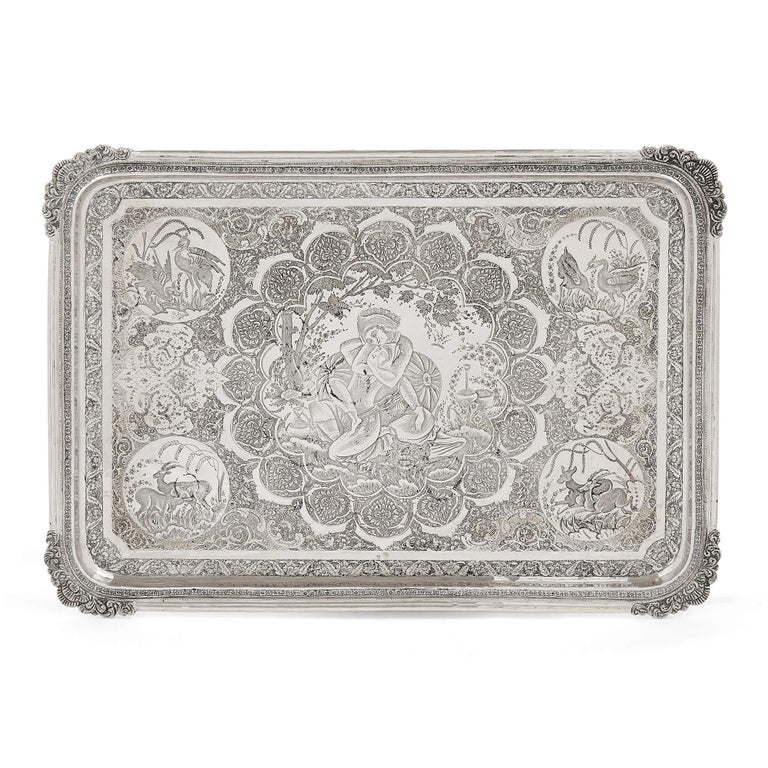 silver persian tea set