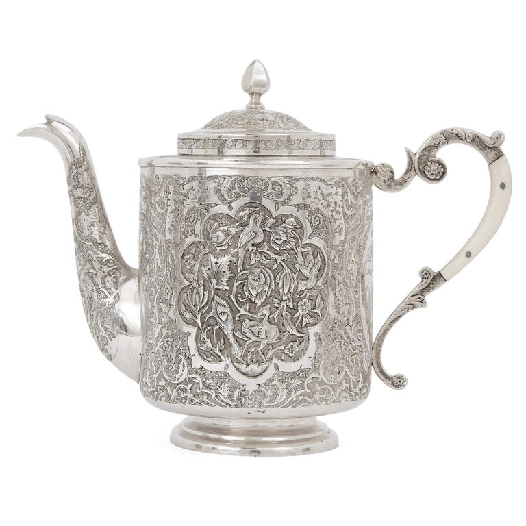 silver persian tea set