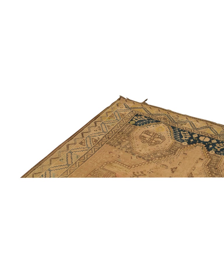 Antique Persian Fine Traditional Handwoven Luxury Wool Gold Rug For ...