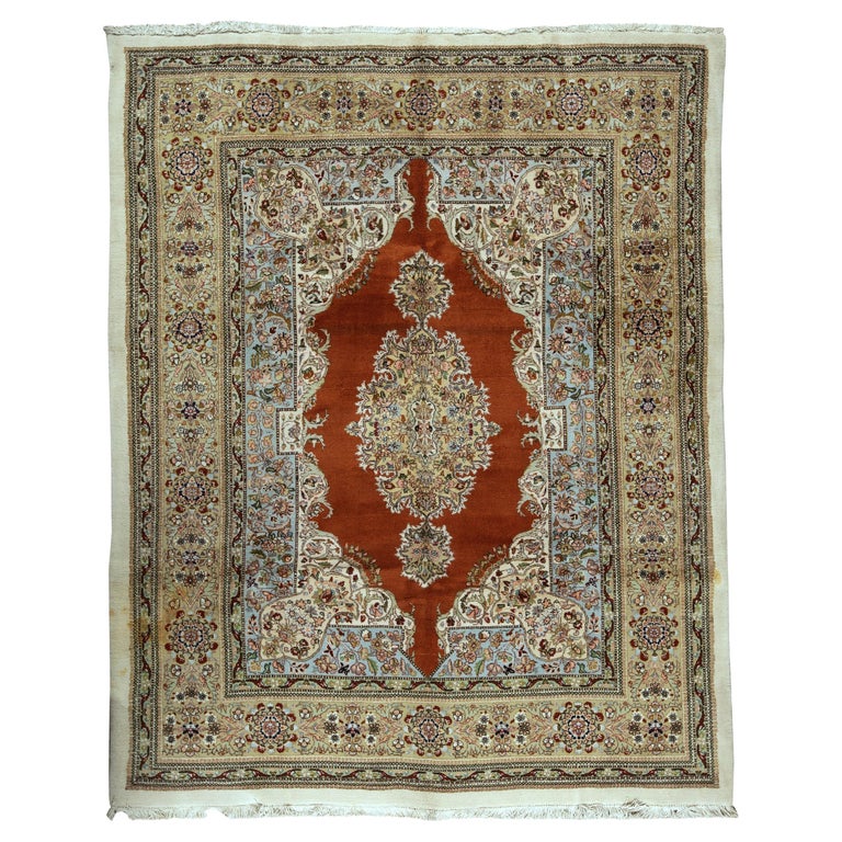 Antique Persian Fine Traditional Handwoven Luxury Wool Rust / Beige Rug ...