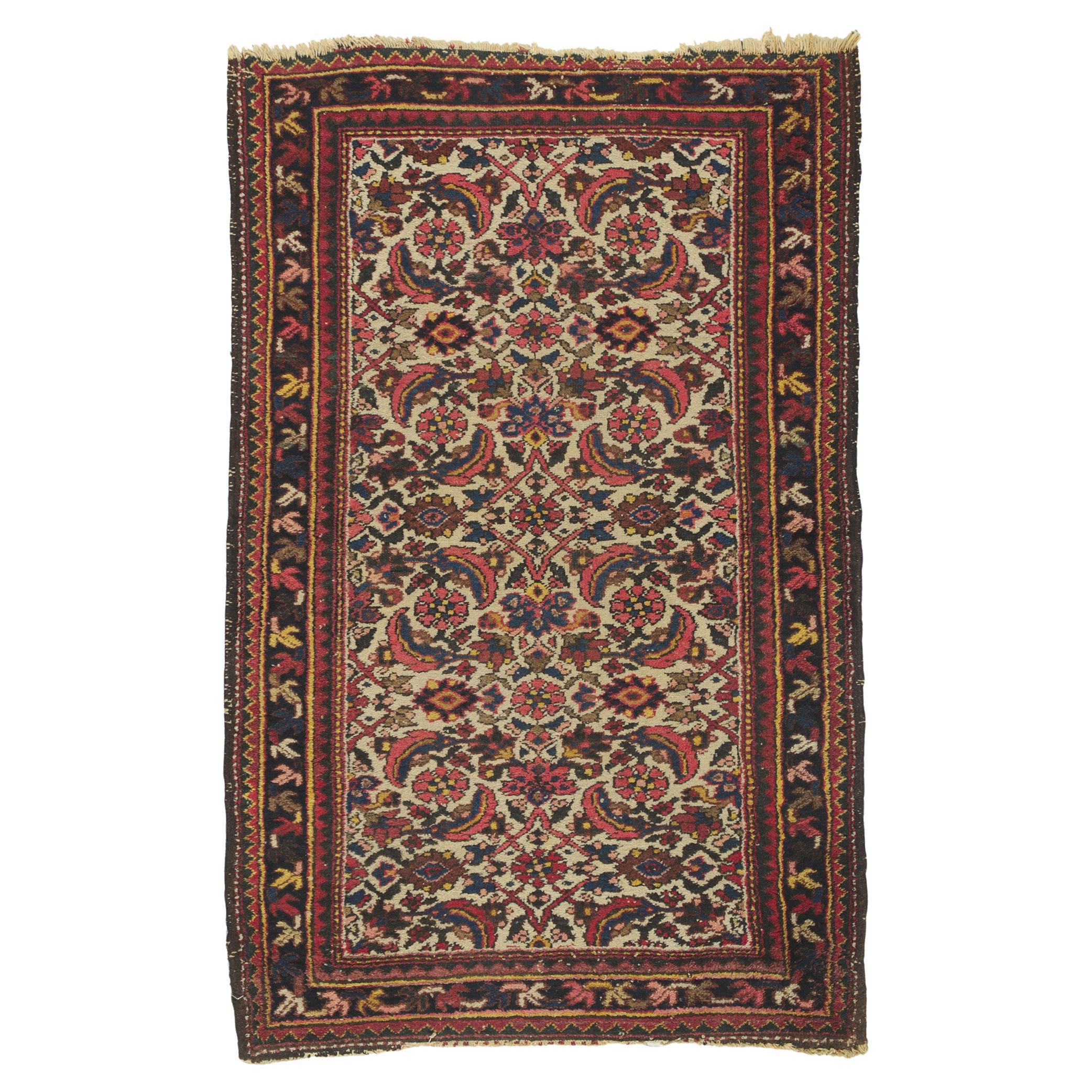Antique Hamadan Oriental Carpet, West Persian Village For Sale at 1stDibs