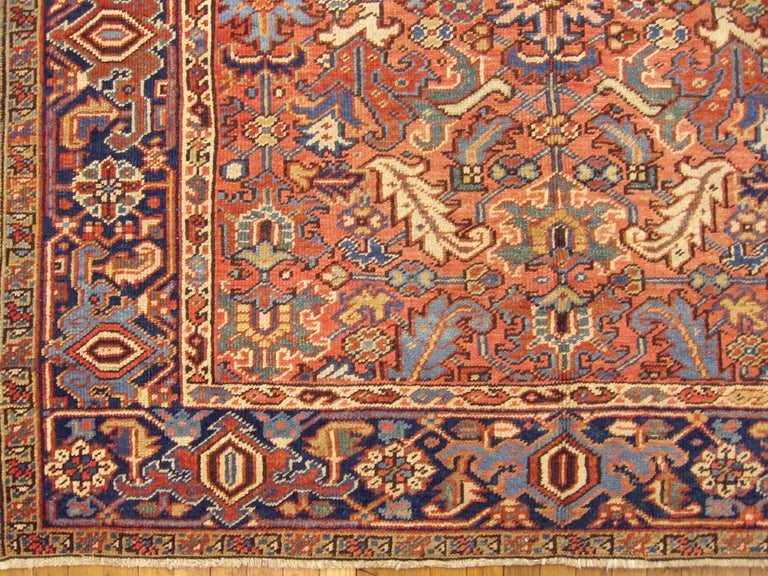 Antique Persian Heriz Karaja Oriental Rug, Room Size, W/ Geometric ...