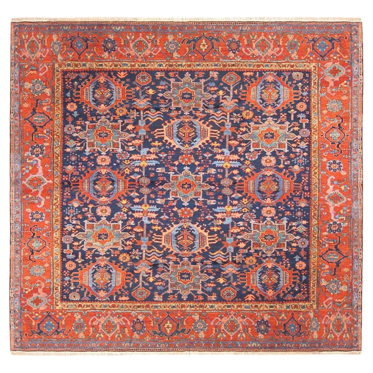 Antique Persian Heriz Karaja Oriental Rug, Room Size, W/ Multiple ...
