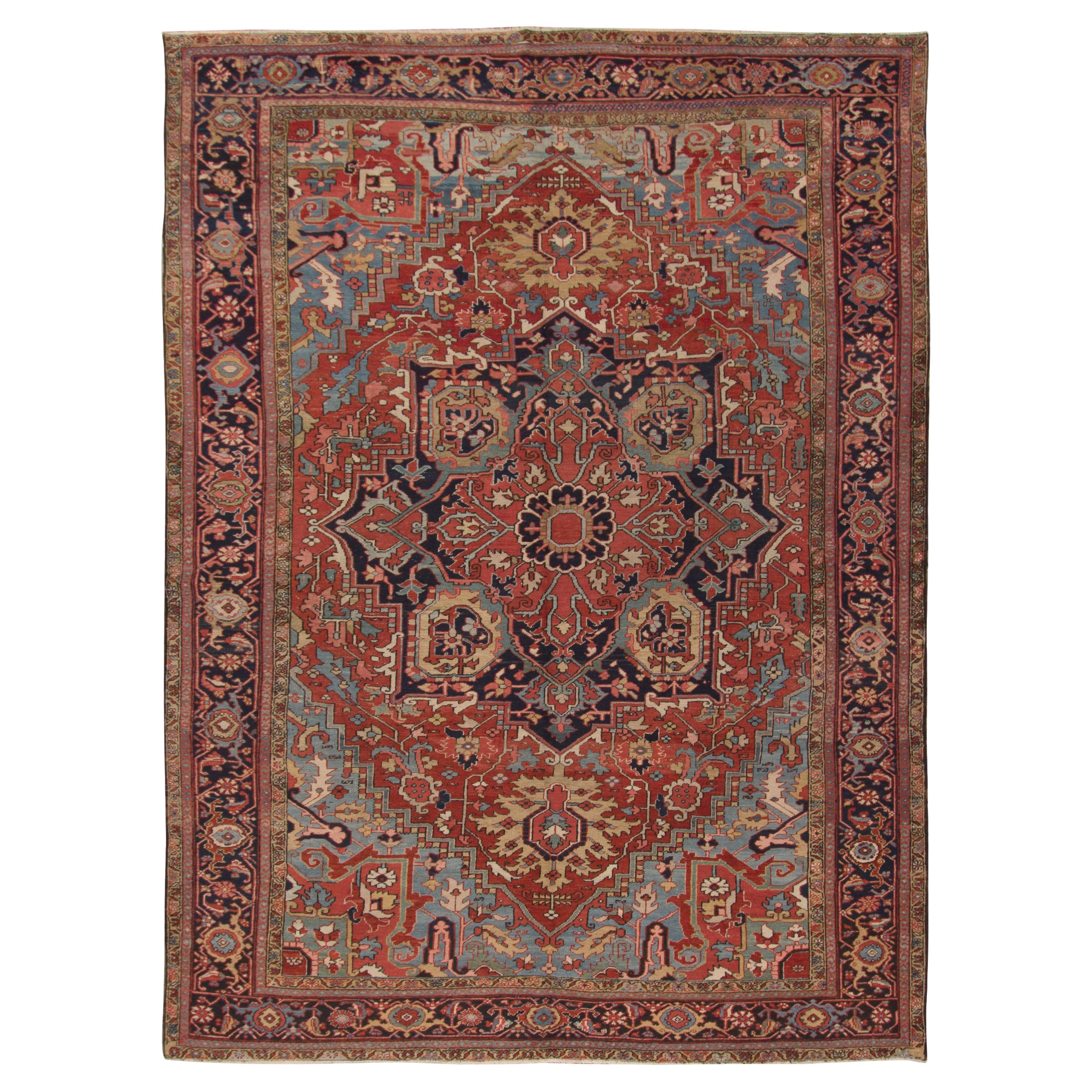 Vintage Persian Heriz Rug 9'7'' x 13'0'' For Sale at 1stDibs