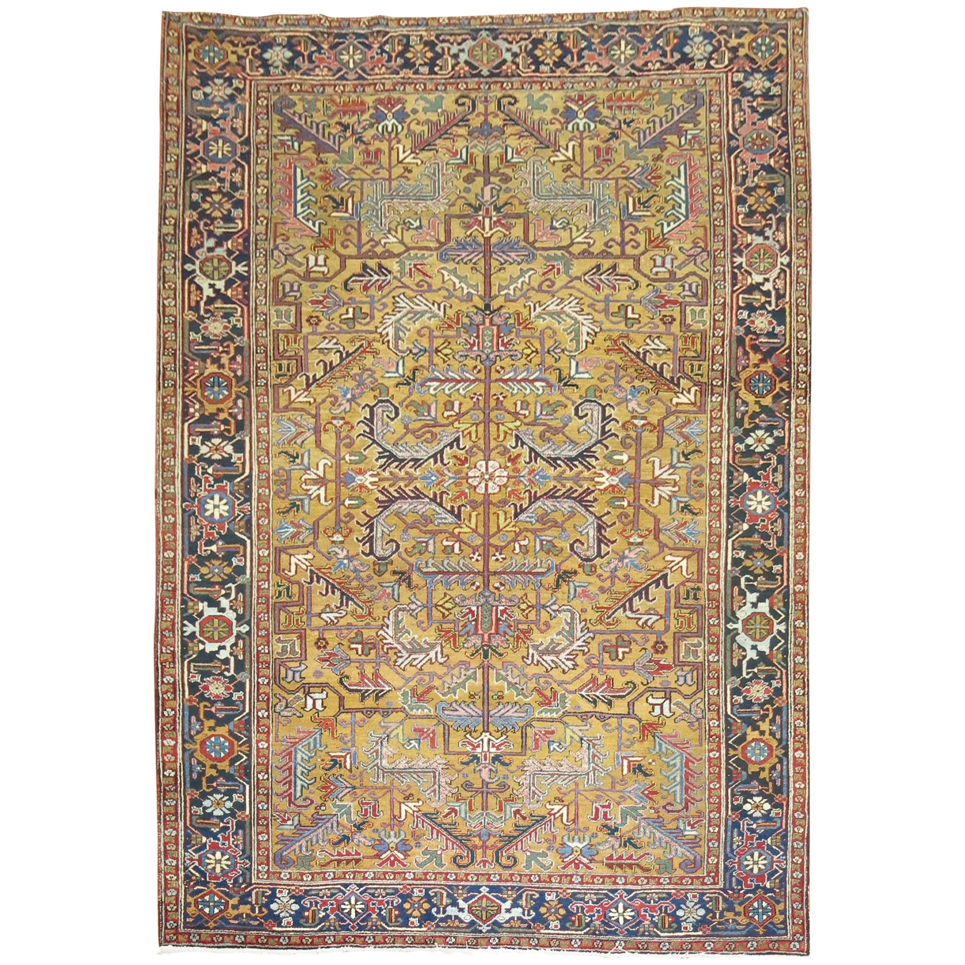 Antique Persian Heriz Rug with Tribal Style, Study or Home Office Rug ...